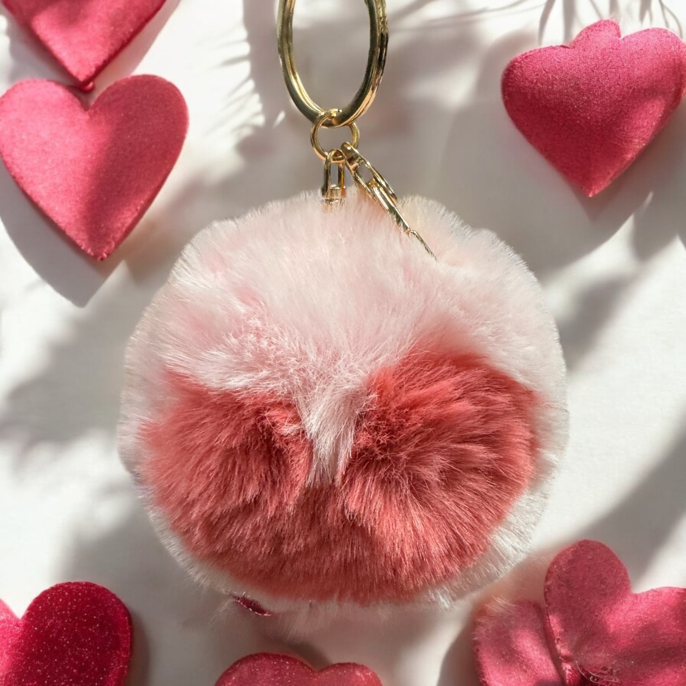 Heart Puff Ball Keychain/Backpack Charm | Cuddly Critter Creations