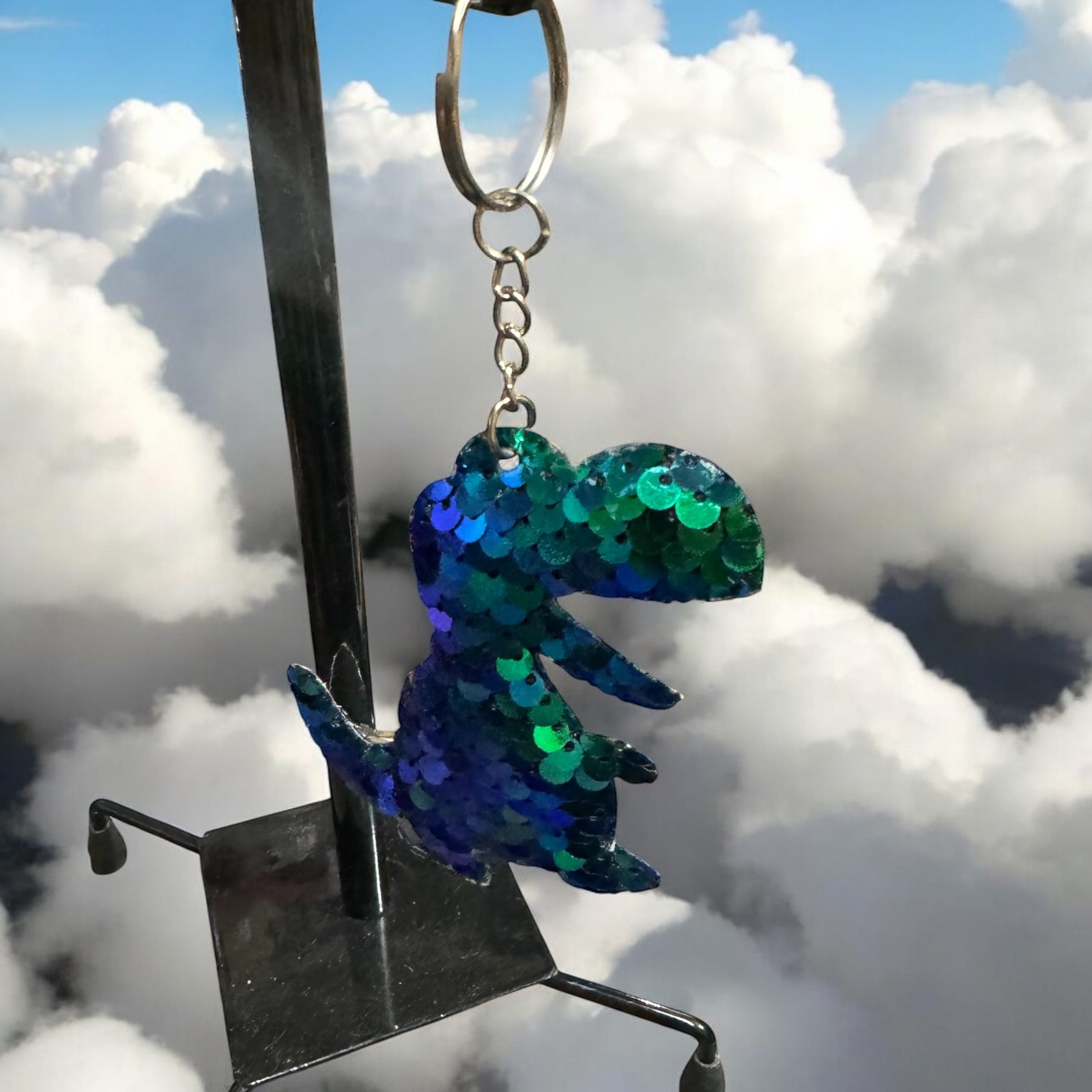 Sequin Dino Keychain | Cuddly Critter Creations