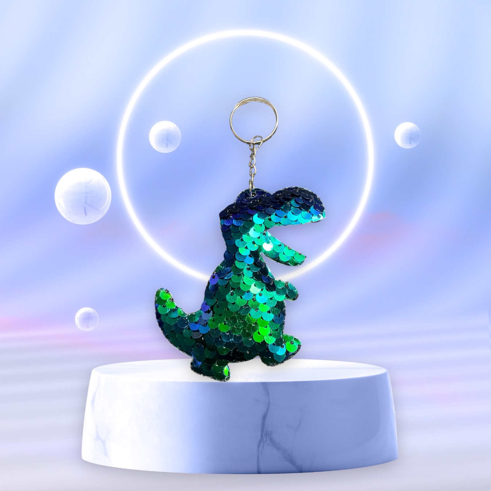 Sequin Dino Keychain | Cuddly Critter Creations