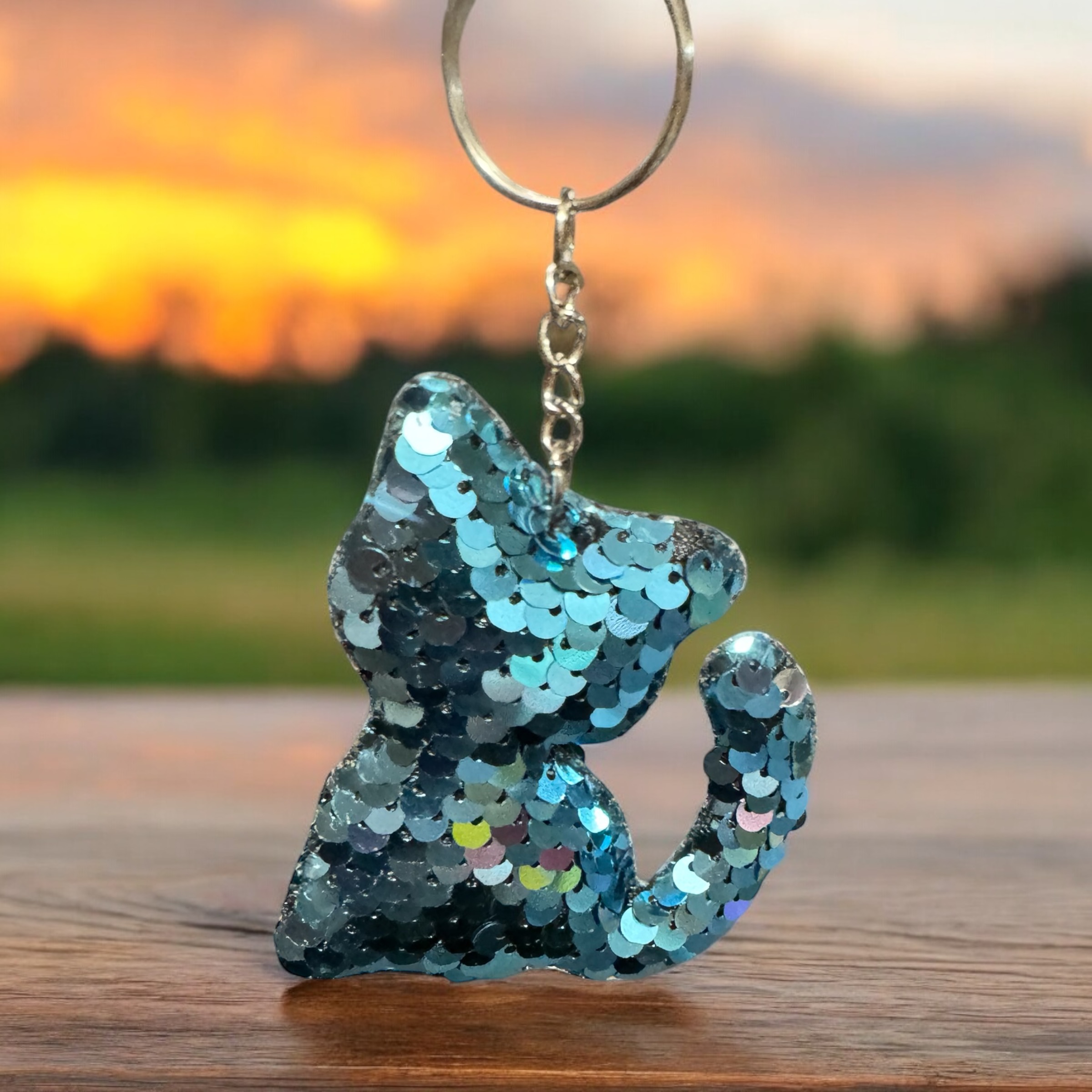 Sequin Cat Keychain | Cuddly Critter Creations