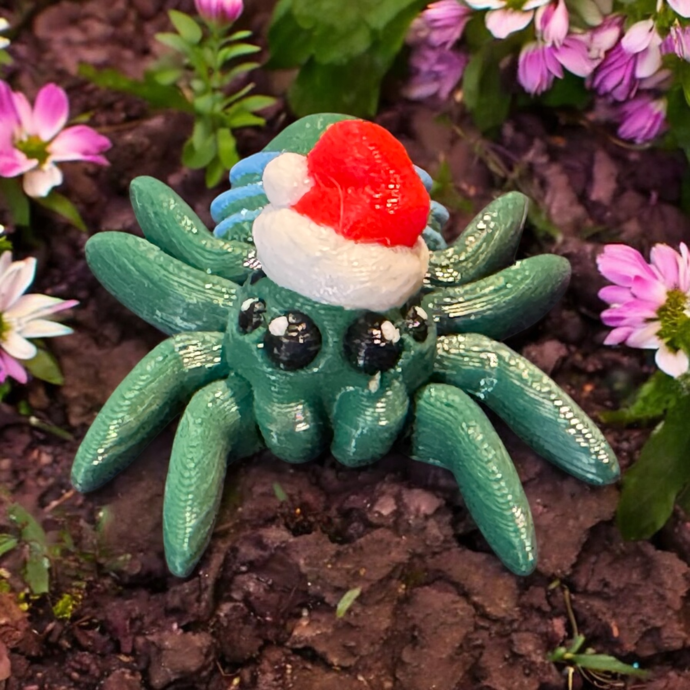 Tiny Santa Spider | Cuddly Critter Creations